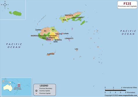 Fiji Divisions And Capitals List And Map List Of Divisions And