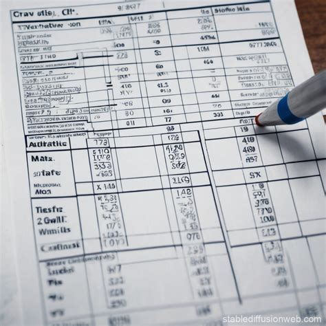 Statistics On A Table Stable Diffusion Online
