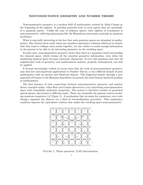 Noncommutative Geometry And Number Theory