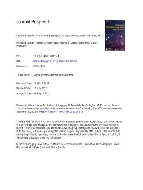 Journal Pre Proof Pdf Principal Component Analysis Machine Learning