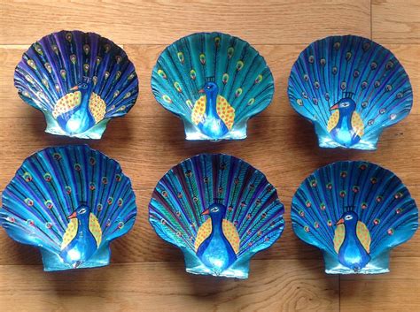 Peacock Scallop Shell Shetland Original Art Work Sarah Kay Scallop