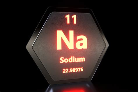 나트륨 Na 원자 수와 원자 무게로 화학 원소 기호 주기적인 테이블의 화학 적 요소 분자 및 통신 배경 보라색 빛나는 텍스트3d 렌더링 그림 0명에 대한 스톡 사진 및 기타