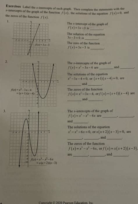 Solved Exercises Label The X Intercepts Of Each Yraph Then Chegg