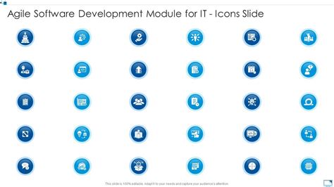 agile software development module for it icons slide presentation