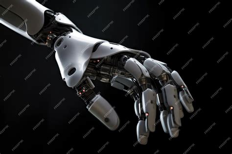 Premium Ai Image Robotic Hand With Five Fingers And Tactile Sensors Grabbing Metal Wrench