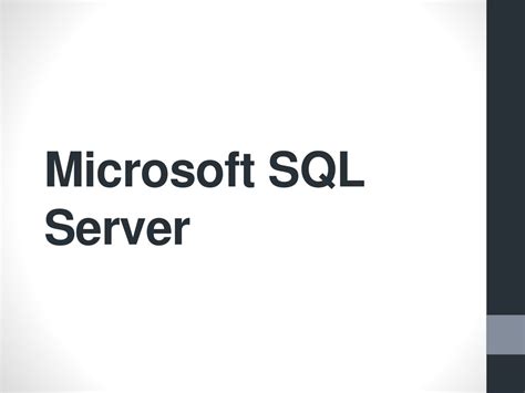 Microsoft SQL Server Online Presentation