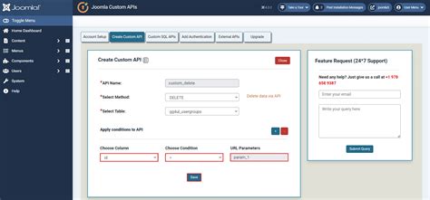 how to create and use custom apis in the joomla custom api plugin
