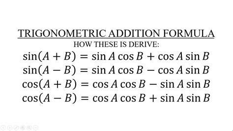 How To Prove The Trigonometric Addition Formula For Sine And Cosine