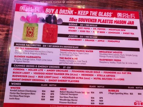 Online Menu Of Ole Red Restaurant Las Vegas Nevada 89109 Zmenu