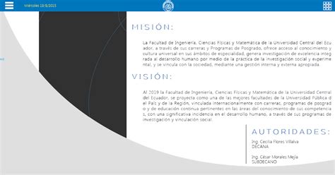 Uce Facultad De Ingeniería Y Ciencias Aplicadas Nueva Página Web De La Uce