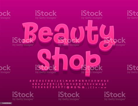 벡터 밝은 기호 미용실입니다 필기 3d 알파벳 문자 숫자 및 기호 세트 고객에 대한 스톡 벡터 아트 및 기타 이미지 고객 광고 그래픽 프린트 Istock