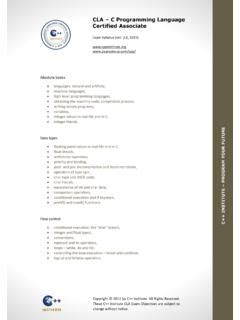 CLA C Programming Language Certified Associate Cla C Programming