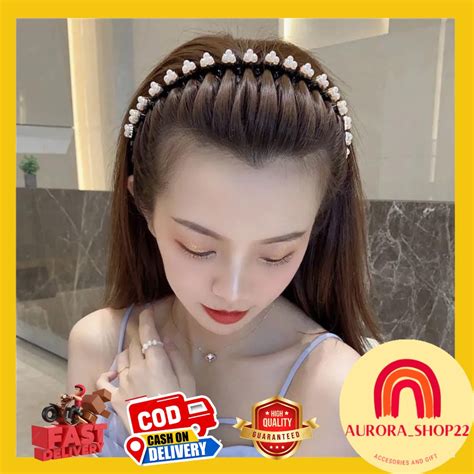Jual Cod Bando Mutiara Headband Bando Korea Fashion Import Bando