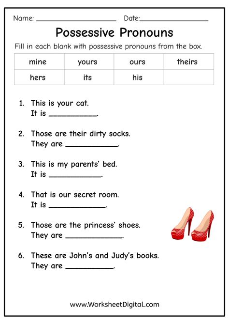 Free Printable Worksheets On Possessive Pronouns Worksheets Hq