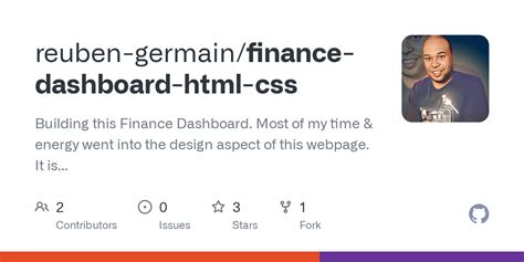 Github Reuben Germainfinance Dashboard Html Css Building This Finance Dashboard Most Of My