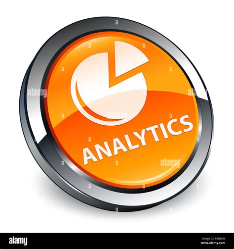 Analytics Graph Icon Isolated On 3d Orange Round Button Abstract