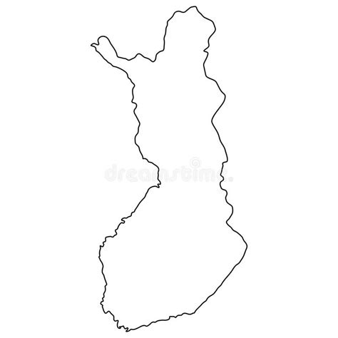 Minimalist Finland Country Outline Map Silhouette Geographic Border