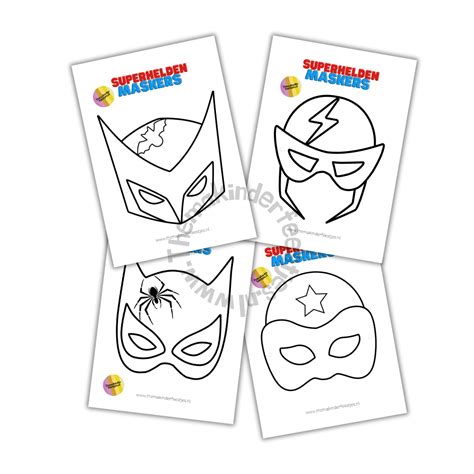Superhelden Maskers Printable Themakinderfeestjesnl