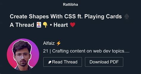 Create Shapes With Css Ft Playing Cards ♠️ A Thread 🃏👇 Thread From