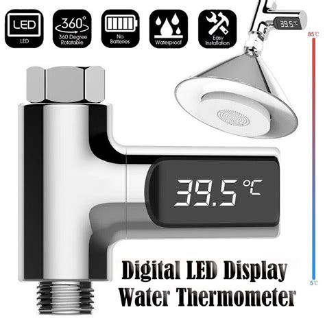 Digital Shower Temperature Display Water Thermometer Realtime Monitor