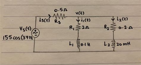 Solved Find I1t And I2t Using Kcl At Node Vt