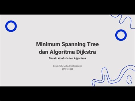 Minimum Spanning Tree And Algoritma Dijkstra YouTube
