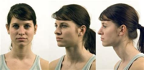 Woman Head Turn Around Front And Side Profile Reference Face