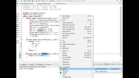 Find Lcm And Gcd Of Two Number Youtube