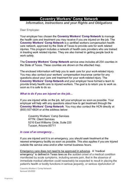 Fillable Online Network Notice Coventry Workers Comp Network Fax Email