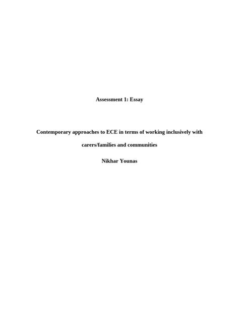 Assessment 1 Contemporary Approaches Pdf