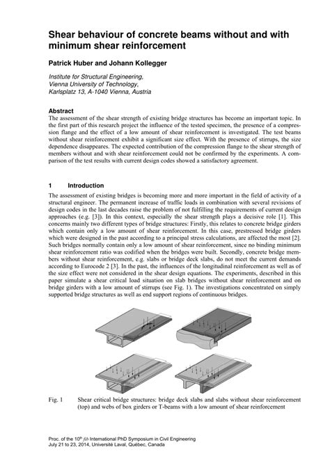 Pdf Shear Behaviour Of Concrete Beams Without And With Minimum Shear Reinforcement