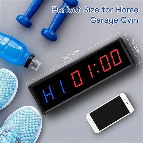 Big Digital Gym Wall Clock Remote Control Gym Led Interval Fitness