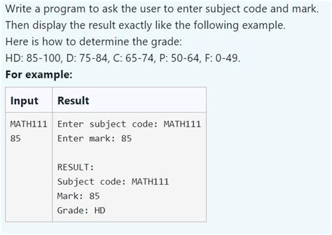 Solved Write A Program To Ask The User To Enter Subject Code