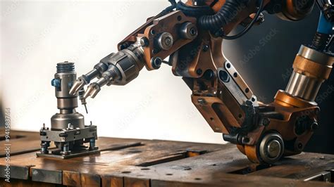 Hovering Robotic Arm With Precision Tools On An Isolated White