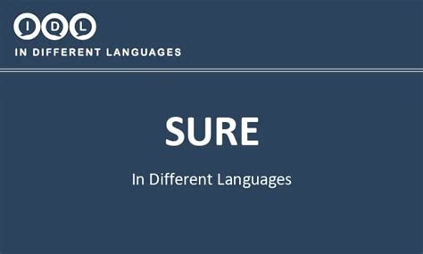 Sure In Different Languages Translate Listen And Learn