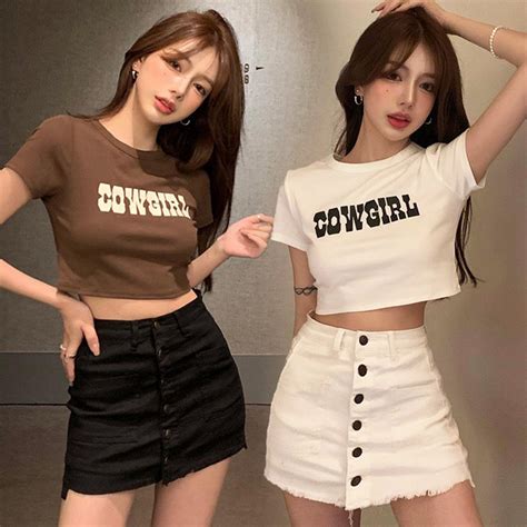 크롭티 탱크탑 이지 크롭 나시 배꼽티 탑 티셔츠 에이블리