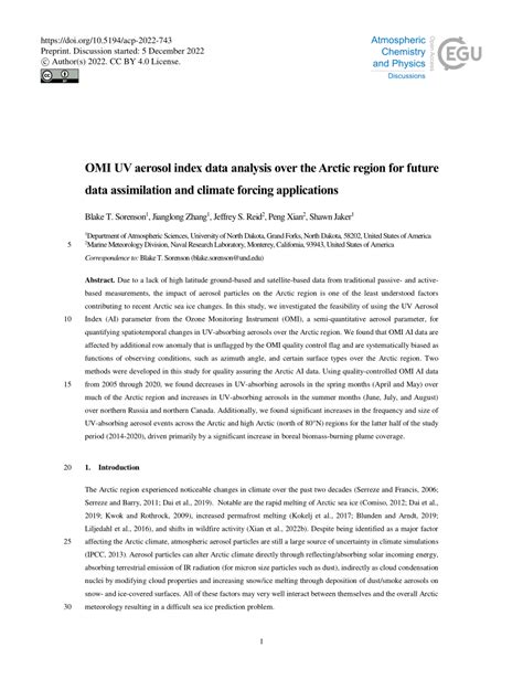 Pdf Omi Uv Aerosol Index Data Analysis Over The Arctic Region For