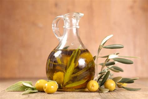 Bottle Of Olive Oil And Herbs Stock Image Image Of Diet Wood 161178823