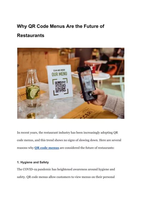 ppt why qr code menus are the future of restaurants powerpoint