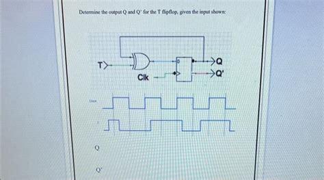 Solved Determine The Output Q And Q′ For The T Flipflop