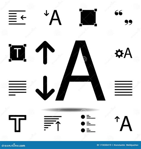 Height Text Icon Simple Glyph Flat Vector Of Text Editor Set Icons