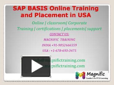 SAP BASIS Online Training And Placement In USA Presentation Free To Download