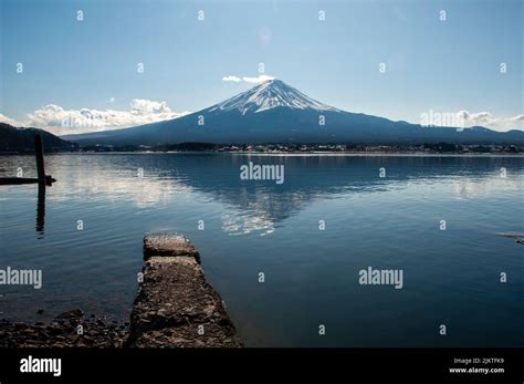 The Lake Kawaguchi And Mt Fuji Fuji Yoshida Yamanashi Japan Stock