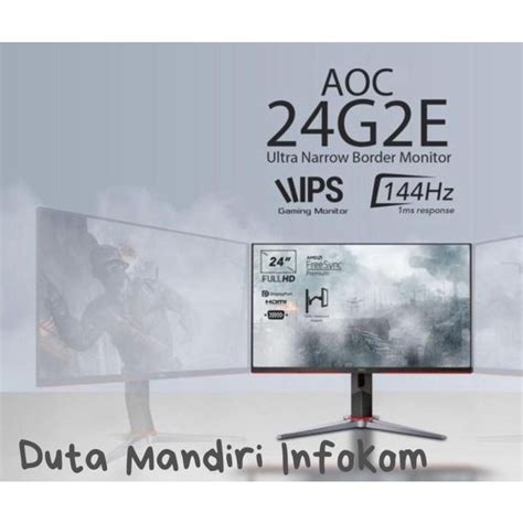 Jual TERBARU BISA COD AOC 24G2E 24 Inch FHD IPS 144Hz 1ms HDMI DP Freesync Gaming