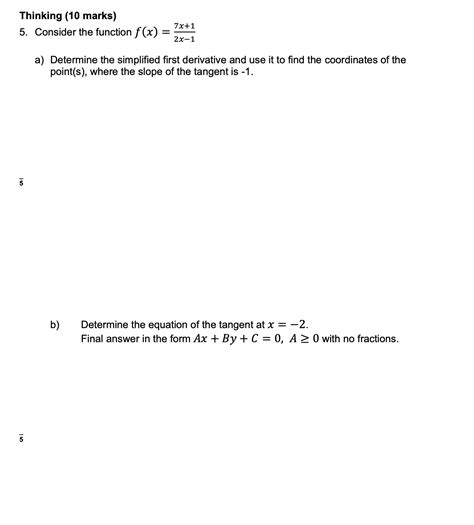 Solved Thinking Marks Consider The Function Chegg