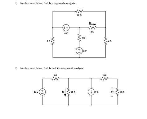 solved for the circuit below find lx using mesh analysis