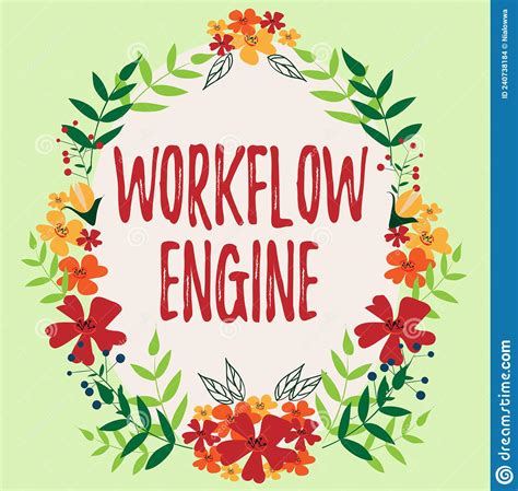 Text Caption Presenting Workflow Engine Internet Concept Workflow Engine Frame Decorated With