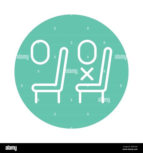 Airplane Safety Distance Color Line Icon Isolated Vector Element Outline Pictogram For Web