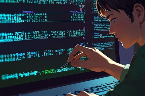 Programmer Typing Data Code Software Development Vector Illustration