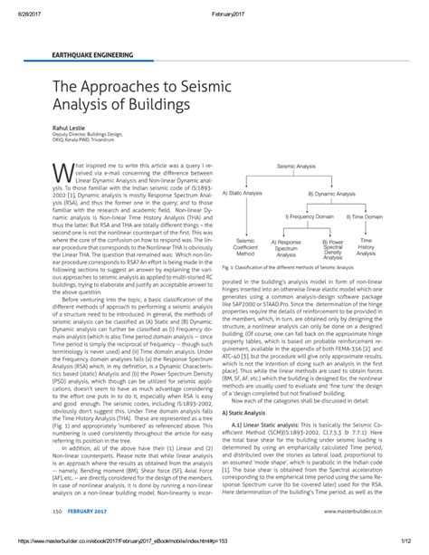Pdf The Approaches To Seismic Analysis Of Buildings